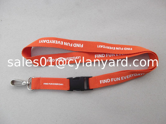 Corporate branded logo polyester neck lanyard with screen printed, custom imprint lanyards supplier