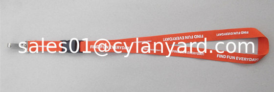 Corporate branded logo polyester neck lanyard with screen printed, custom imprint lanyards supplier