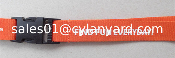 Corporate branded logo polyester neck lanyard with screen printed, custom imprint lanyards supplier