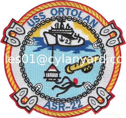 Embroidered police crest patches, garment accessory embroidered shoulder epaulettes patch, supplier