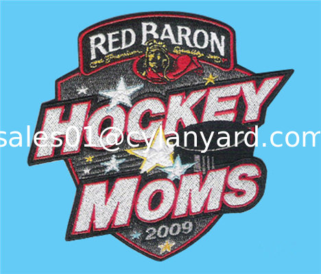 Custom embroidered sport badges,China embroidery factory for Hocket games logo patches, supplier