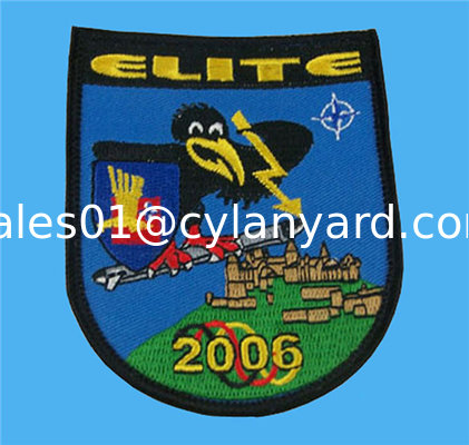Corporate logo embroidered emblem crest,branded embroidery patches at less expensive price supplier