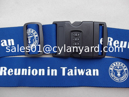 Heavy duty polyester luggage belt with digital code lock, for your travel bag security, supplier