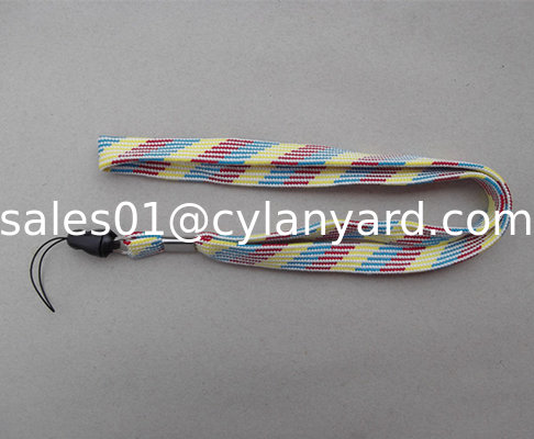 Double ends J hook tubular polyester badge lanyard,tube polyester neck strap with J hooks supplier