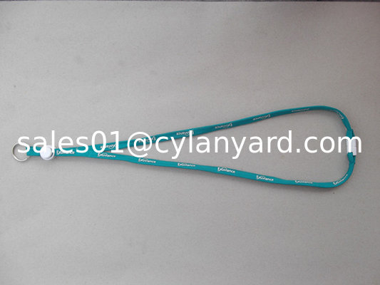 Double ends J hook tubular polyester badge lanyard,tube polyester neck strap with J hooks supplier