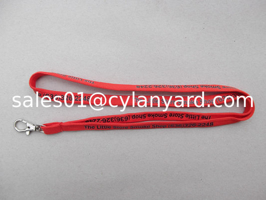 Double ends J hook tubular polyester badge lanyard,tube polyester neck strap with J hooks supplier
