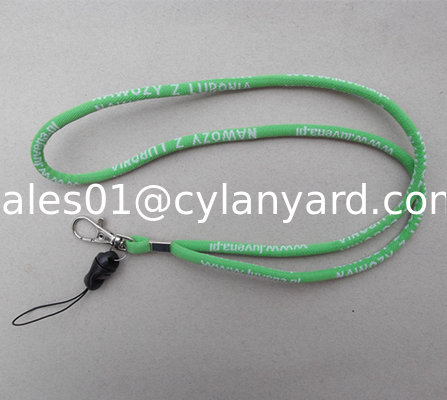 Round cord rope mobile phone lanyard,fabric round cord neck strap with phone string holder supplier