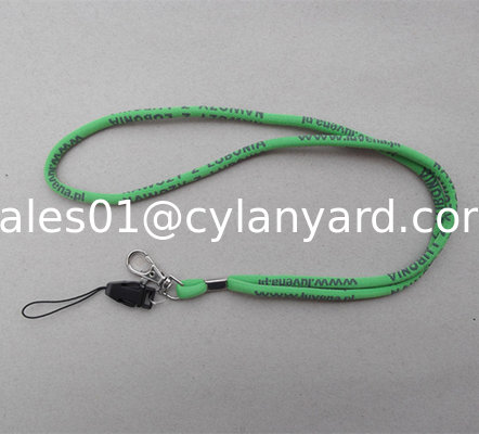Round cord rope mobile phone lanyard,fabric round cord neck strap with phone string holder supplier