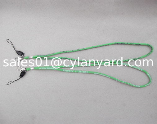 Round cord rope mobile phone lanyard,fabric round cord neck strap with phone string holder supplier