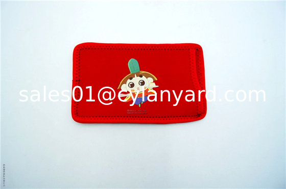 Neoprene phone sleeve case,Neoprene mobile pouch,with or without lanyard,embroidered logo supplier