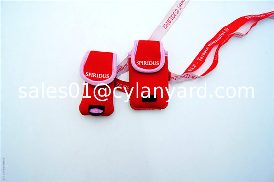 Neoprene phone pouch holder lanyard, custom neoprene mobile phone bag lanyards,affordable supplier