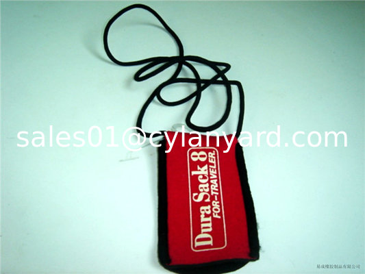 Promtional gift Neoprene mobile phone pouch lanyards, neoprene phone pouch holder straps, supplier