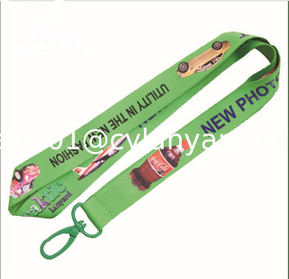 Double end polyester ID badge holder straps, two ended dog hook sublimation badge lanyard, supplier