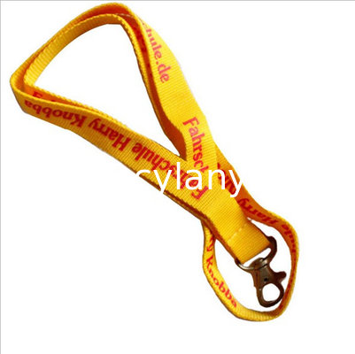 Economical promotional polyester lanyards, flat polyester badge lanyard with dog hook, supplier