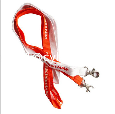 Economical promotional polyester lanyards, flat polyester badge lanyard with dog hook, supplier