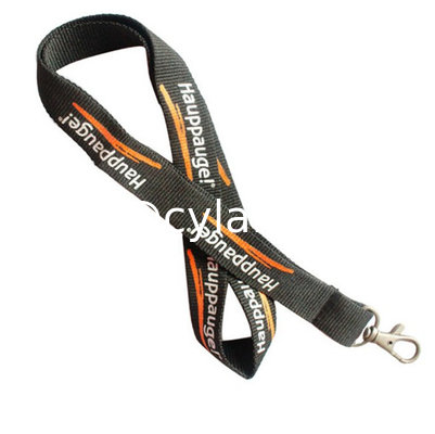 Woven polyester neck lanyards, jacquard polyester ID card lanyard with detachable buckle, supplier