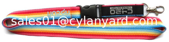 Exquisite polyester woven lanyard with jacquard letters, woven lanyard by dyed yarn, supplier