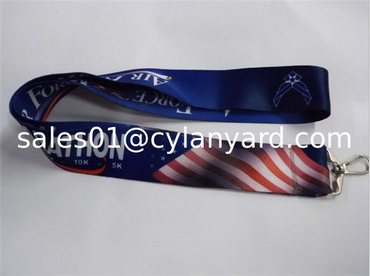 Double end polyester ID badge holder straps, two ended dog hook sublimation badge lanyard, supplier