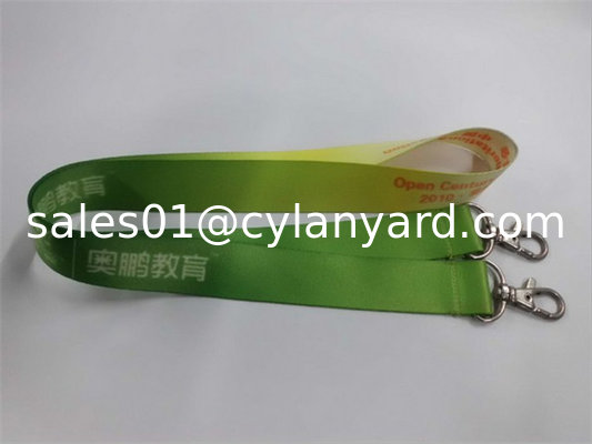 Double end polyester ID badge holder straps, two ended dog hook sublimation badge lanyard, supplier