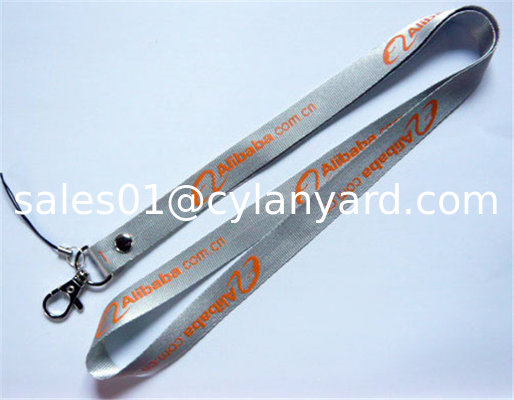 China lanyard manufacturer for imprinted flat nylon neck strap with mobile phone holder, supplier