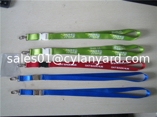 Flat nylon neck strap lanyards with printed logo, imprinted branding logo nylon lanyards supplier