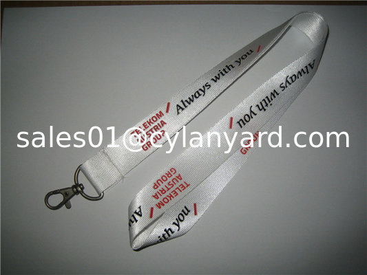 Flat nylon neck strap lanyards with printed logo, imprinted branding logo nylon lanyards supplier
