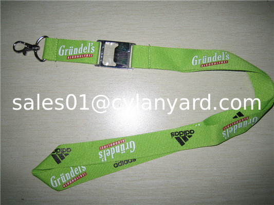 polyester lanyard with metal bottle opener snap hook, Metal bottle opener polyester straps supplier