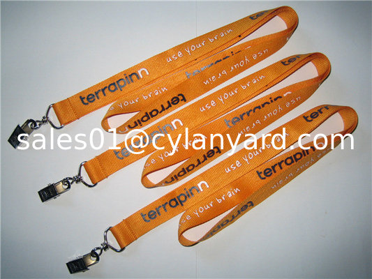 Wholesale Imprint polyester id badge lanyard with clear card pouch, polyester id lanyard, supplier