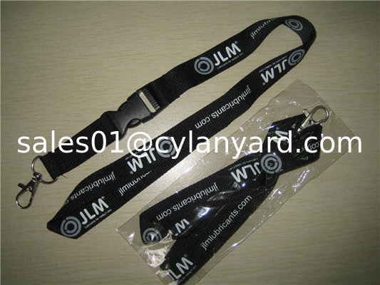 Imprint polyester badge lanyard with metal card clip, polyester id card lanyard in bulk, supplier