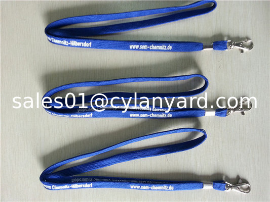 Cheap elastic tubular neck lanyards wholesale, tube elastic fabric badge lanyards in bulk, supplier