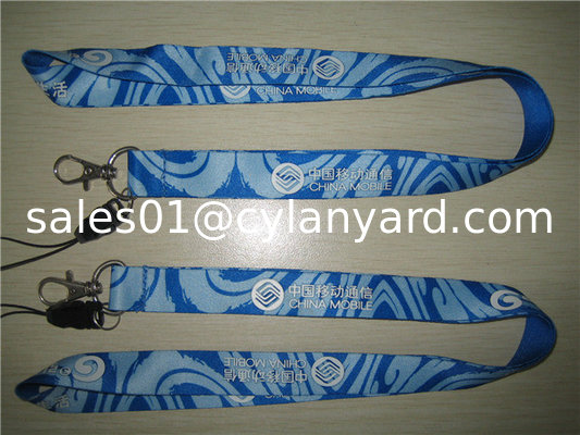 Exquisite polyester dye sublimation lanyard with heavy duty metal buckle and metal hook, supplier