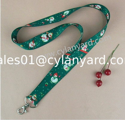 China lanyard factory for custom made Christmas Snowman design printing lanyards in bulk, supplier