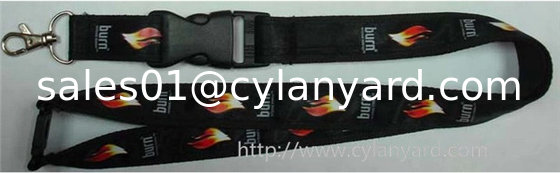 Satin applique polyester lanyard, custom printed satin overlay lanyards from China factory supplier