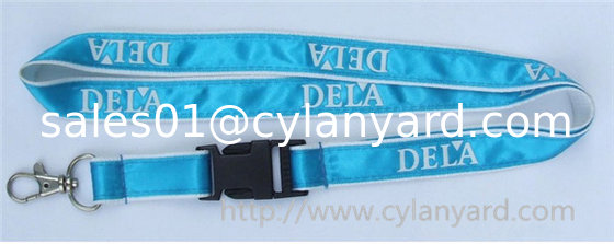 Satin layered polyester lanyards, custom satin overlay lanyards for sale China factory, supplier