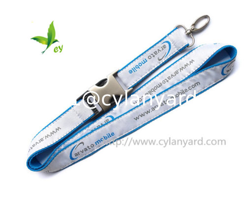 Sports games lanyards with woven text logo ribbon, jacquard ribbon double layer lanyards, supplier