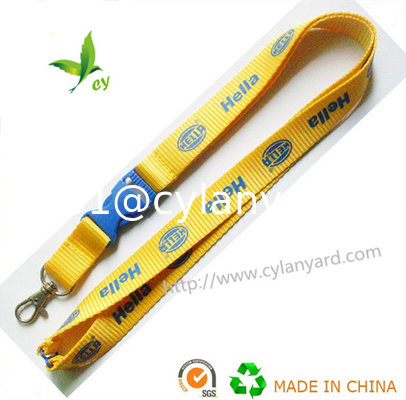 Carabiner hook polyester lanyards, imprinted safety lanyards with carabiner,China factory supplier