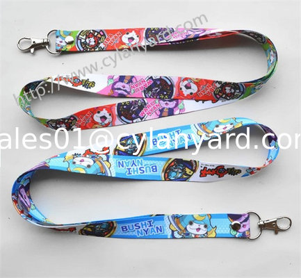 Small quantity wholesale full color print neck lanyards, full color polyester neck straps, supplier