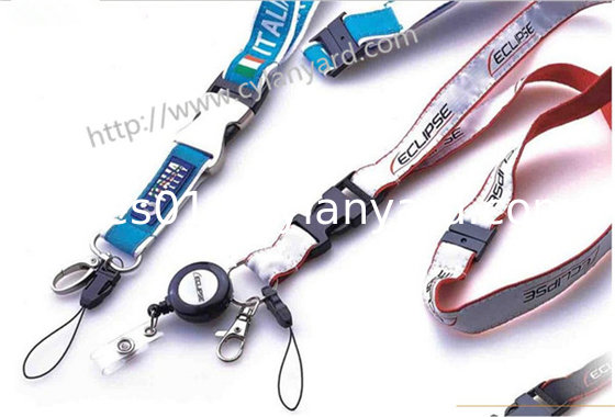 Double layer jacquard applique neck lanyards with retractable pull reel, premium quality, supplier