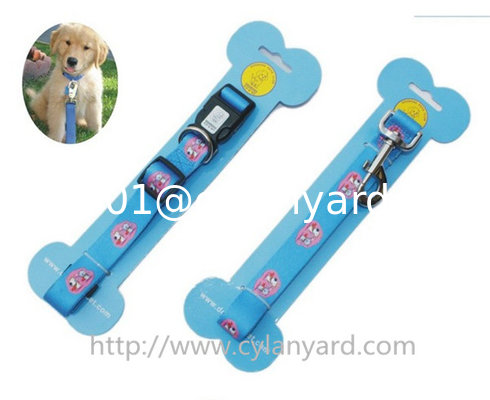 Heavy duty metal clasp hook polyester dog's leash and dog's collar, full color polyester, supplier