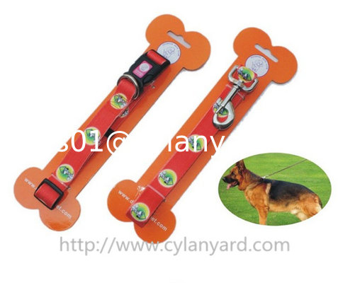 Heavy duty metal clasp hook polyester dog's leash and dog's collar, full color polyester, supplier