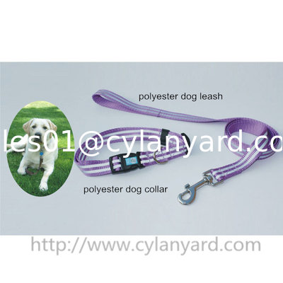 Stylish full color print polyester webbing dog collar and lead set heavy duty clasp hook, supplier