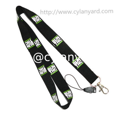 Printed brand logo neck lanyards, China lanyard manufacturer for custom id badge lanyards supplier