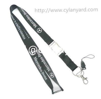Cheap simple logo neck lanyard with key ring, polyester key holder lanyards discount price supplier