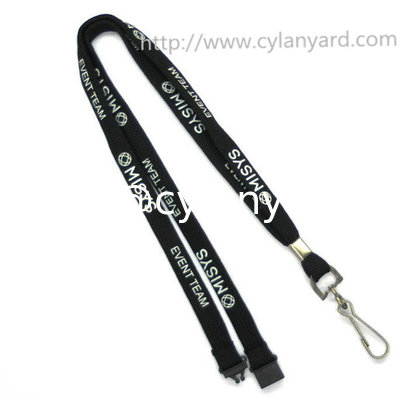 Cheap tube polyester logo lanyards with metal hook, safety breakaway neck strap lanyards, supplier