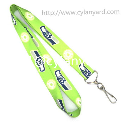 Cheap CMYK colorful print lanyard with metal swivel J hook, simple cheap logo neck lanyard supplier