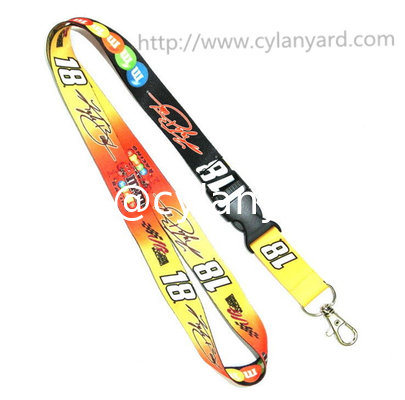 Promotional logo full color lanyards with clasp hook, full color print lanyards supplier