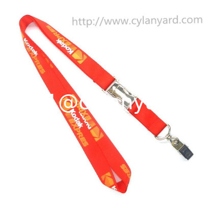Promotional full color lanyard with metal detachable buckle and card clip, supplier