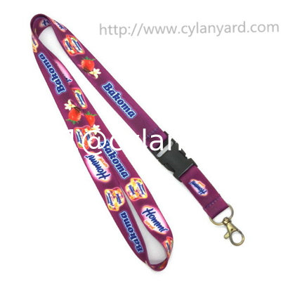 Cheap simple full color print neck lanyards with ABS detachable buckle and metal dog hook, supplier