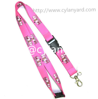 Cheap simple full color print neck lanyards with ABS detachable buckle and metal dog hook, supplier