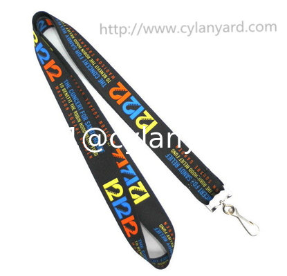 Custom design full color J hook lanyards, cheap simple full color neck lanyards, supplier